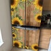 Farmhouse Fridge Wrap Sunflower Wood Refrigerator Wrap Vinyl Side by ...