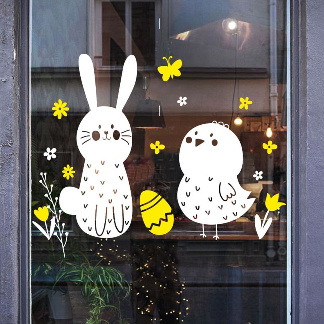 Easter Window Decals, Easter Bunny Window Decals, Easter Decals for ...