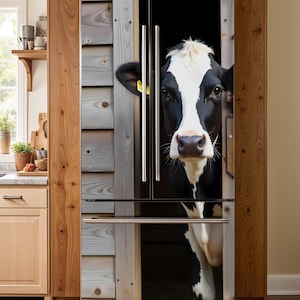 Cow Barn Fridge Wrap, Farmhouse Refrigerator Wrap Vinyl Side by Side ...