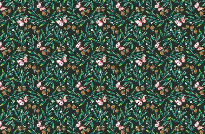 Dark Botanical Wallpaper Dark Floral Wallpaper Vintage | Etsy