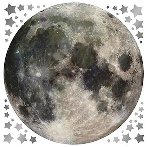 Full Moon Wall Decal, Moon Vinyl Decal, Moon Decals for Walls, Moon ...