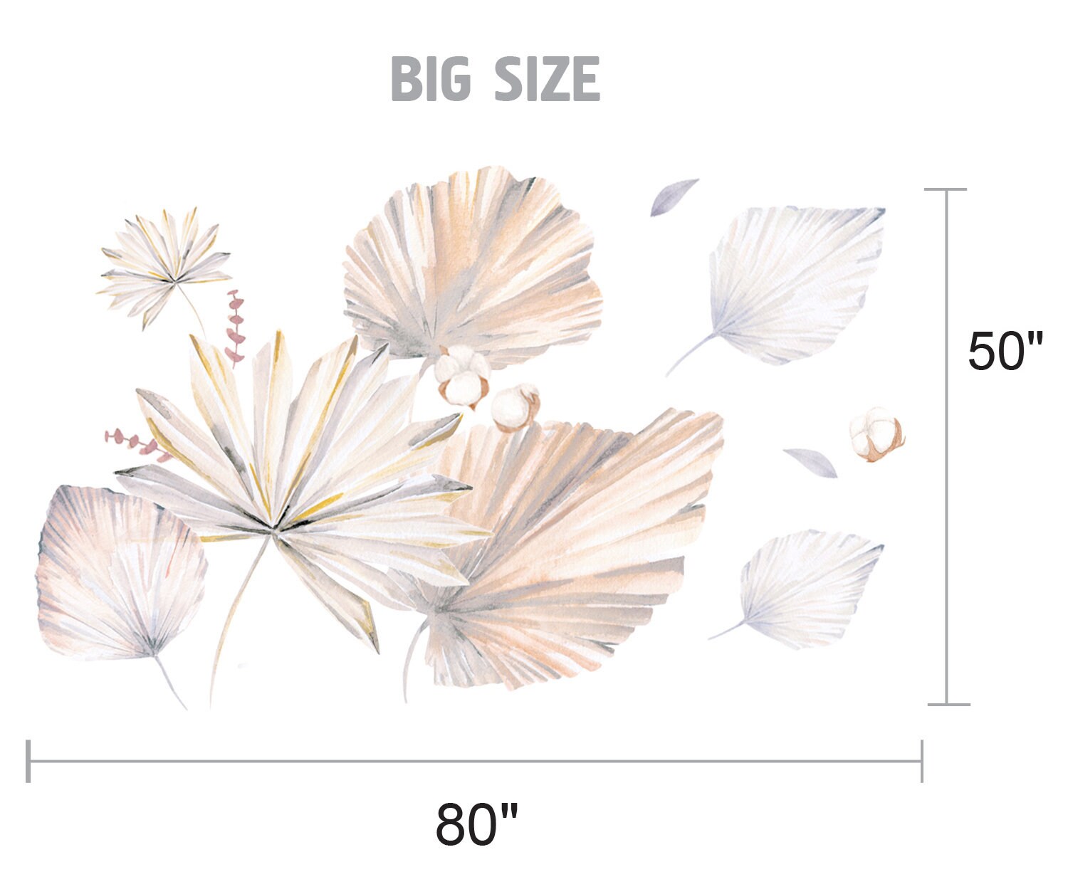 Boho Leaves Wall Decal for Bedroom Boho Floral Wall Decals - Etsy