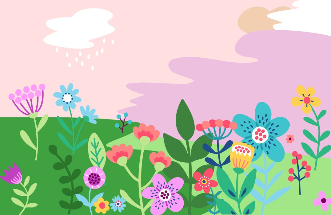 Wallpaper for Girls Room Large Floral Wallpaper Girls Peel | Etsy