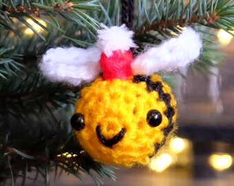 Gold Bumble Bee Christmas Tree Decoration, Handpainted Personalised ...