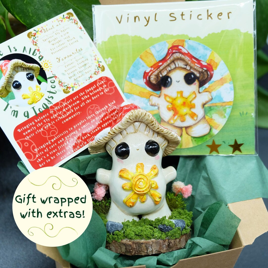 Alba the Light Bringer | Toadstool Mushroom Ornament Figurine Sculpture ...