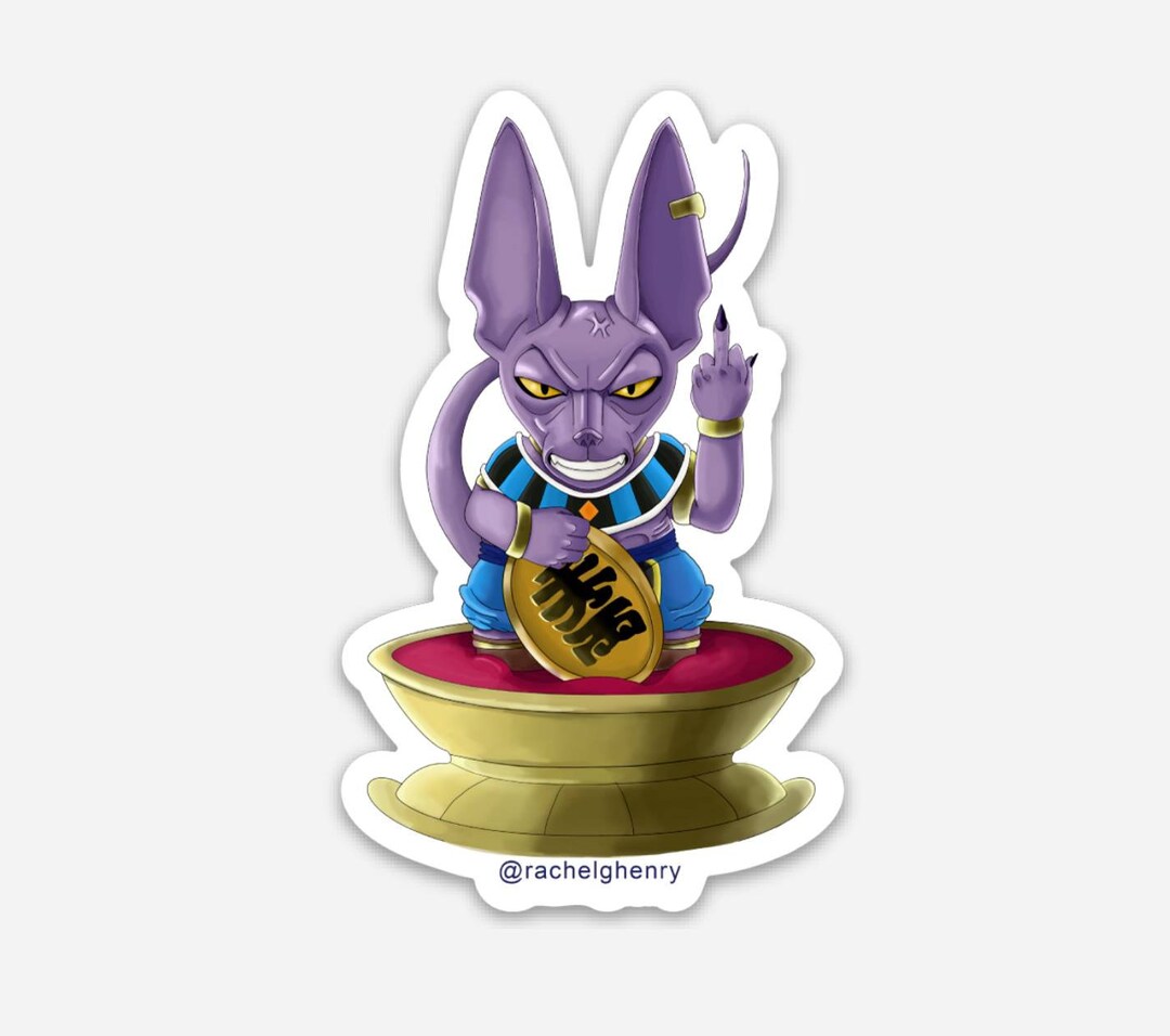 Lucky Cat Beerus Sticker - Etsy