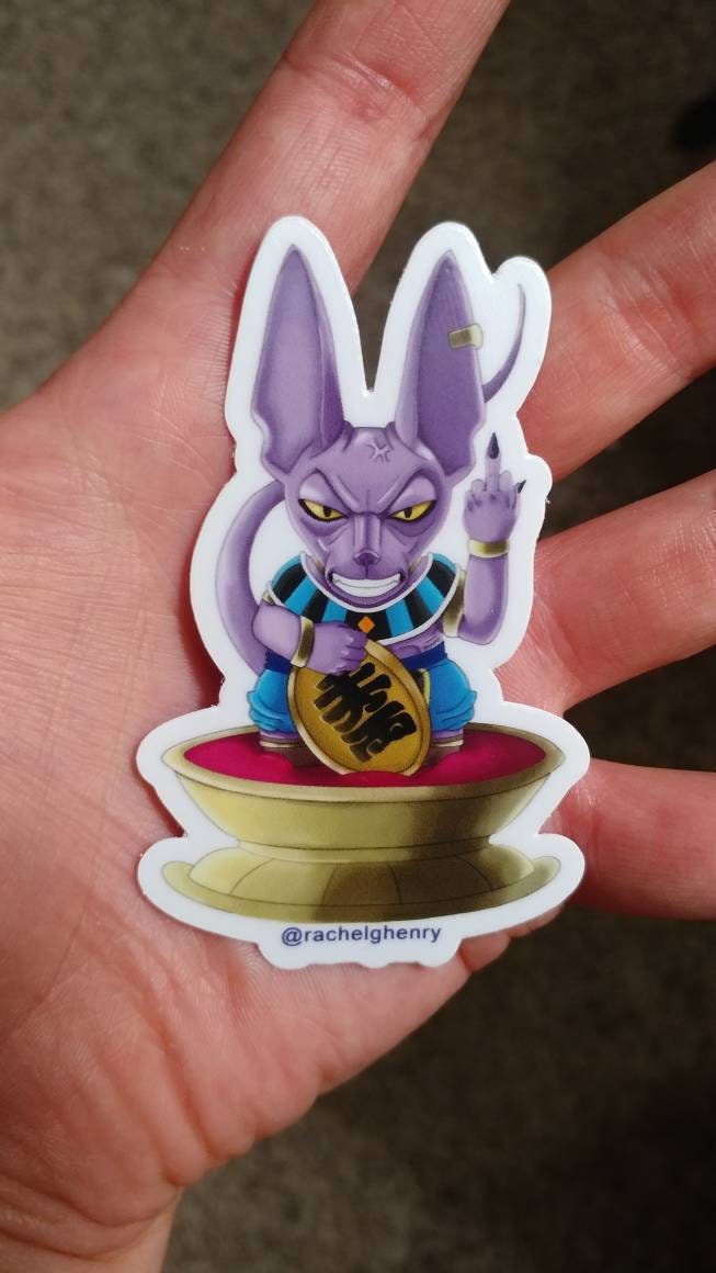 Lucky Cat Beerus Sticker - Etsy