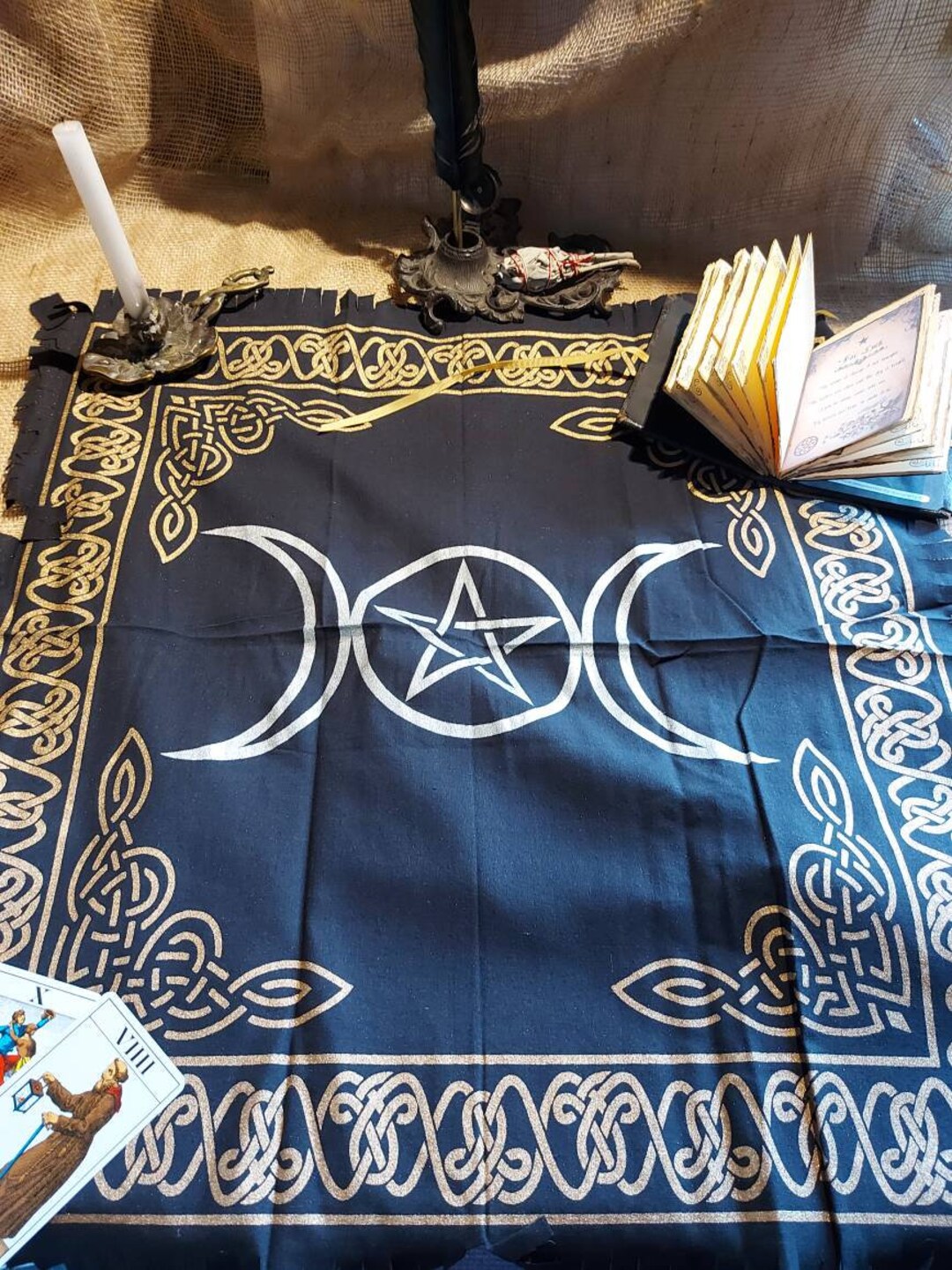 Triple Moon Alter Cloth for Pagan or Wiccan - Etsy