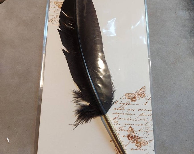 Gothic Black Feather Ballpoint Pen - Etsy