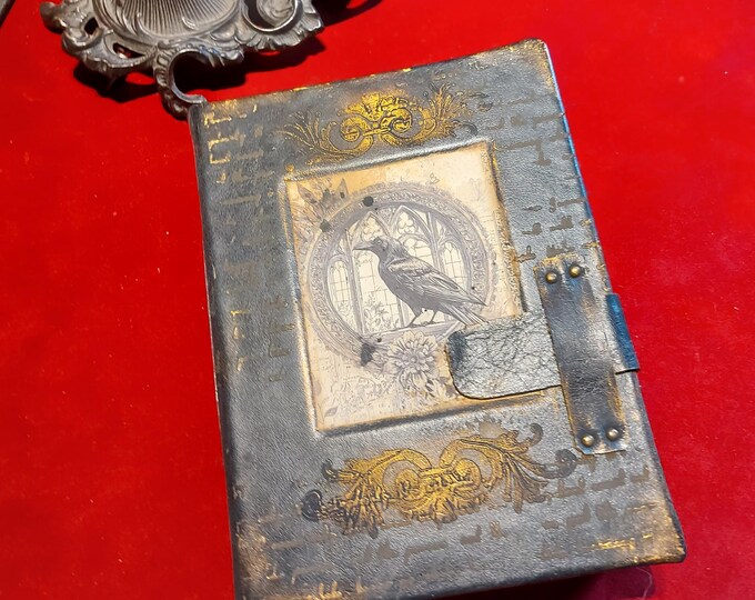 Black Leather Raven Spell Book, Witch, Horror or Halloween Gift - Etsy UK