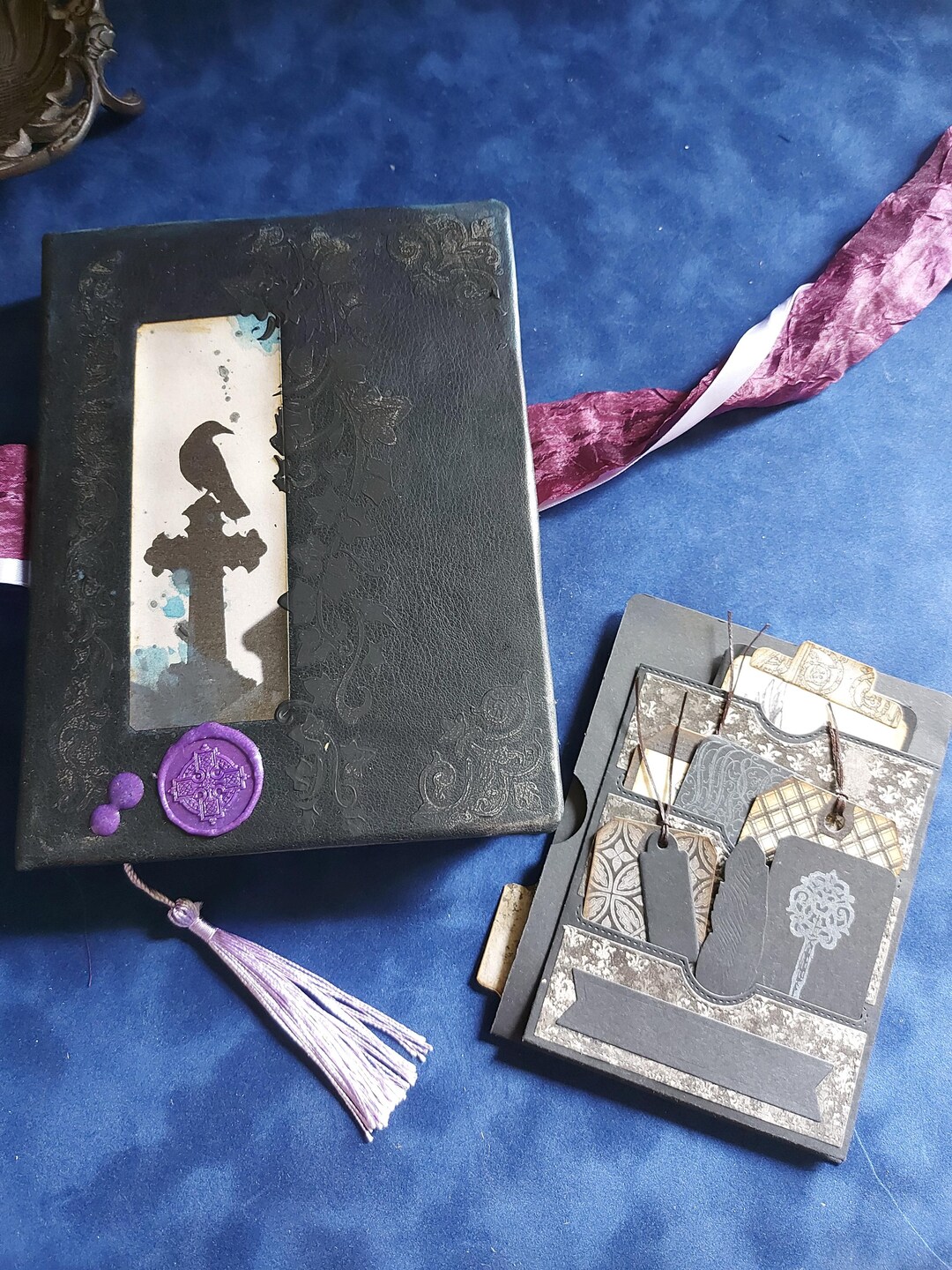 Black Leather Raven | Book of Shadows | Spell Book | Witch Journal or ...