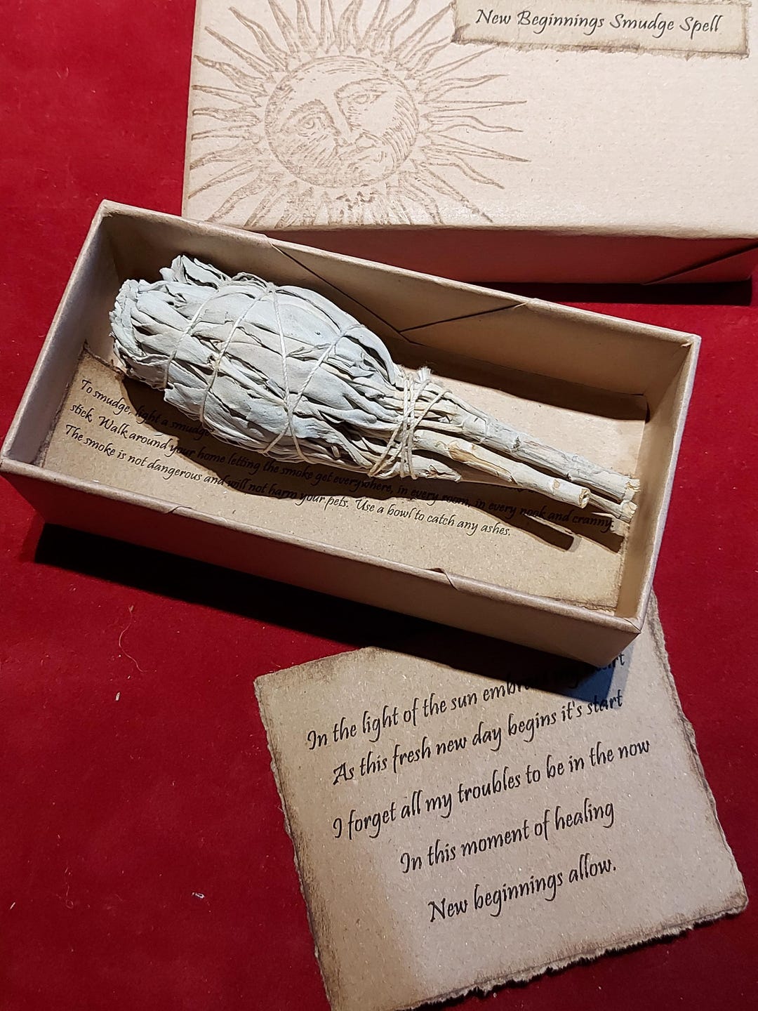 New Beginnings Smudge Spell Gift in Box. White Sage Witch Gift - Etsy