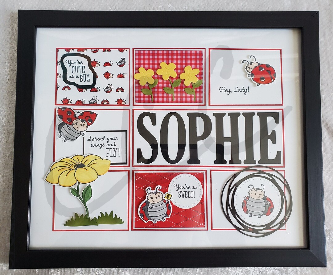 Ladybug - Custom Name Frame - Kids Home Decor - Etsy
