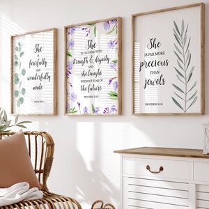 Farmhouse Bible Verse Prints, Christian Wall Art, Bible Verses Wall Art ...