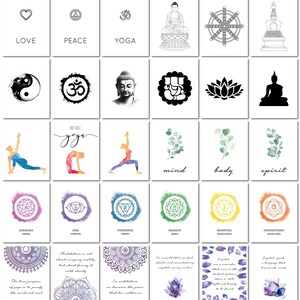 Yoga Printable Set, Yoga Room Decor, Yoga Wall Art, Yoga Chakra Prints ...