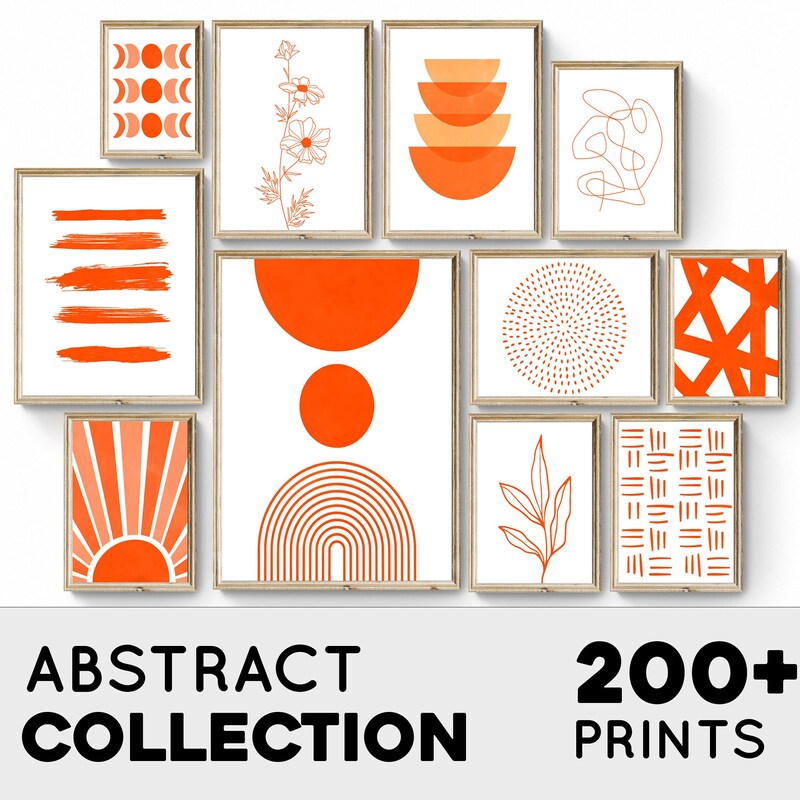 Orange Modern Art - Etsy