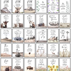 Farmhouse Bible Verse Prints, Christian Wall Art, Bible Verses Wall Art ...