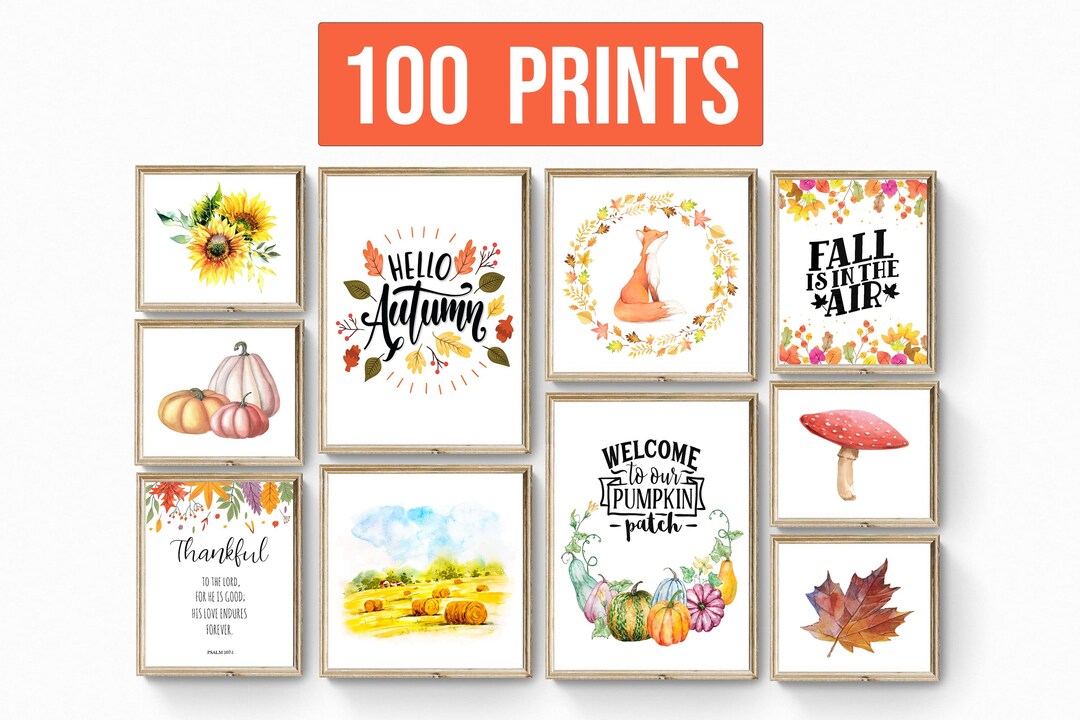 Fall Wall Art Watercolor Fall Print Autumn Landscape Print - Etsy