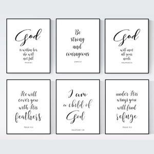 Set of 60 Typography Bible Verse Printable Set | Inspirational ...