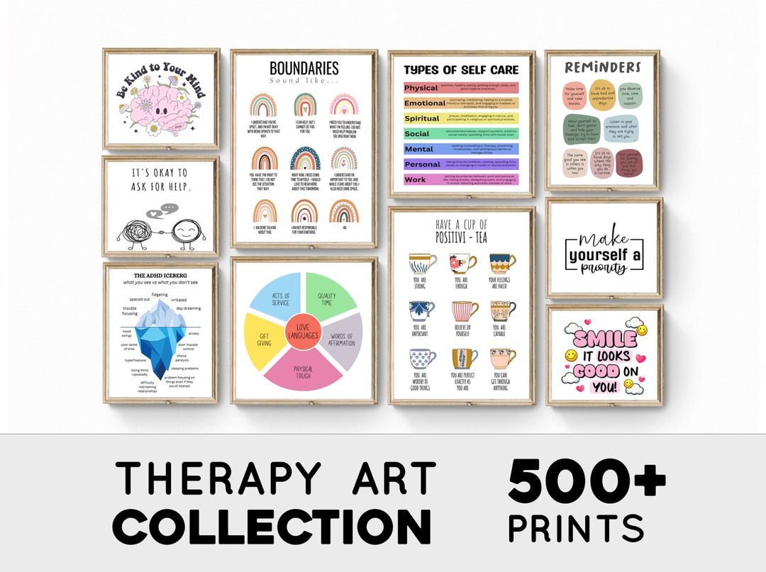 Set of 500 Mental Health Poster, Therapist Wall Art Print, Therapy ...
