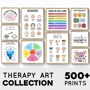 Set of 500 Mental Health Poster, Therapist Wall Art Print, Therapy ...