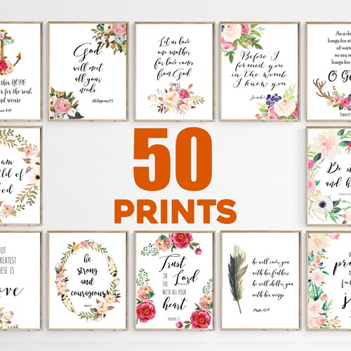 30 Bible Verse Printable Set Christian Wall Art Bundle Bible - Etsy