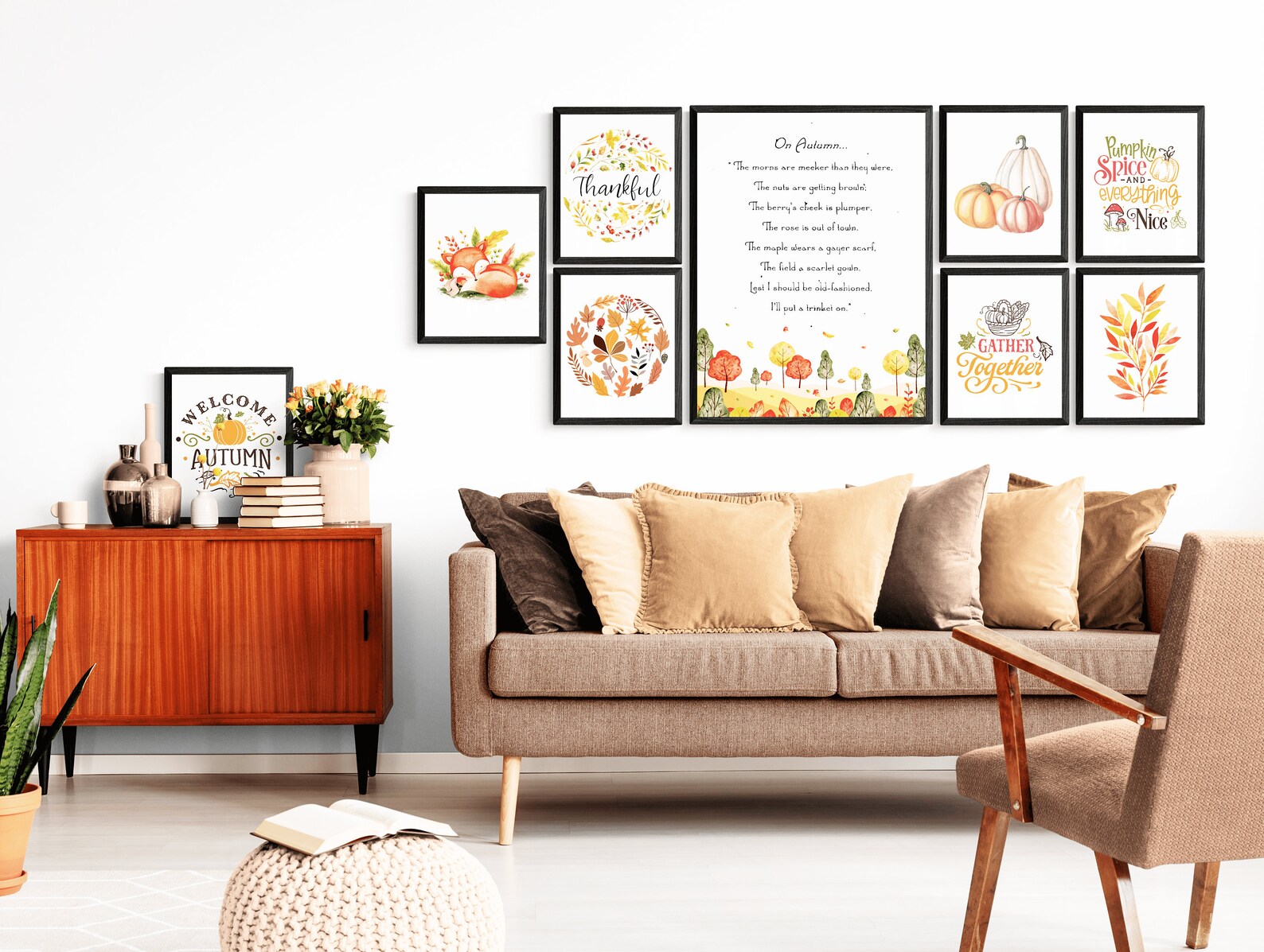 Fall Wall Art Watercolor Fall Print Autumn Landscape Print - Etsy