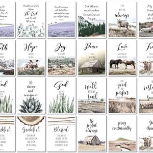 Farmhouse Bible Verse Prints, Christian Wall Art, Bible Verses Wall Art ...