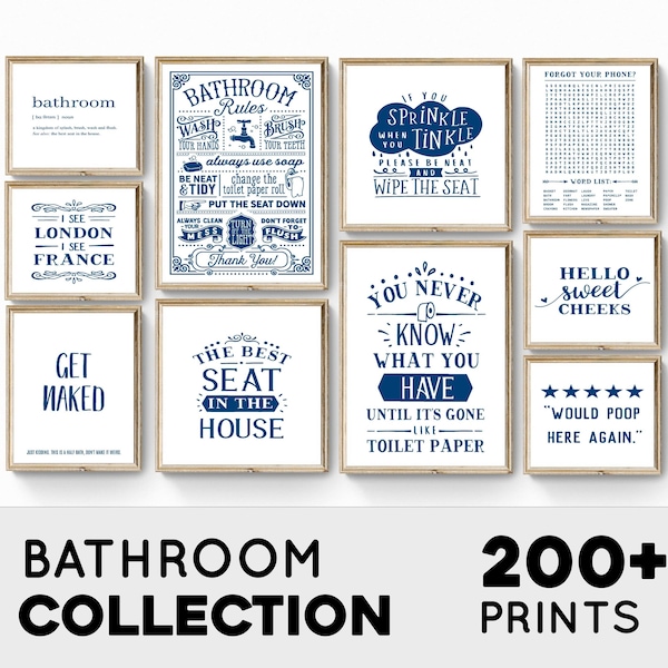 Navy Blue Bathroom Decor - Etsy
