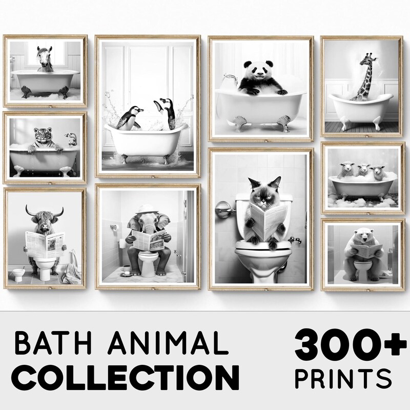 Animal Bathroom Art - Etsy