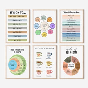 Set of 500 Mental Health Poster, Therapist Wall Art Print, Therapy ...