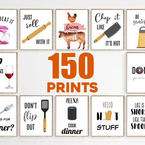 Funny Kitchen Prints Kitchen Art Kitchen Wall Decor Set of - Etsy
