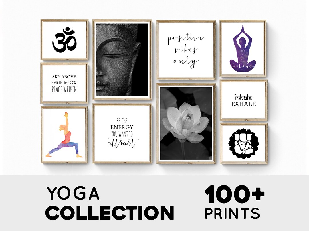 Yoga Printable Set Yoga Room Decor Yoga Wall Art Yoga - Etsy
