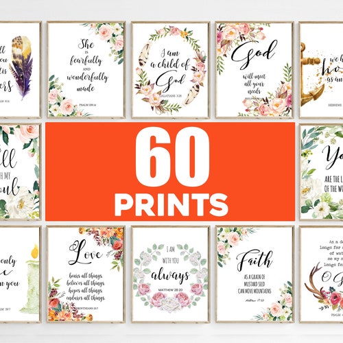 Bible Verse Printable Art Digital Download 100 Scripture - Etsy