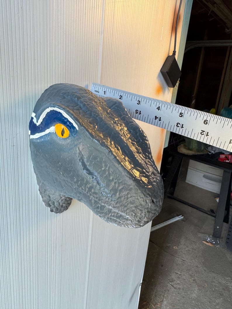 3D Printed Raptor Head Wall Mount – Hand-painted "blue" From Jurassic ...