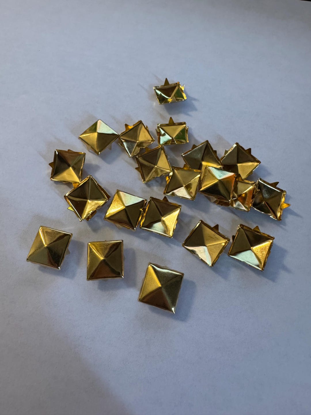 12MM Gold Metal Spikes | Square Stud Rivets | Punk Rock Goth Leather ...