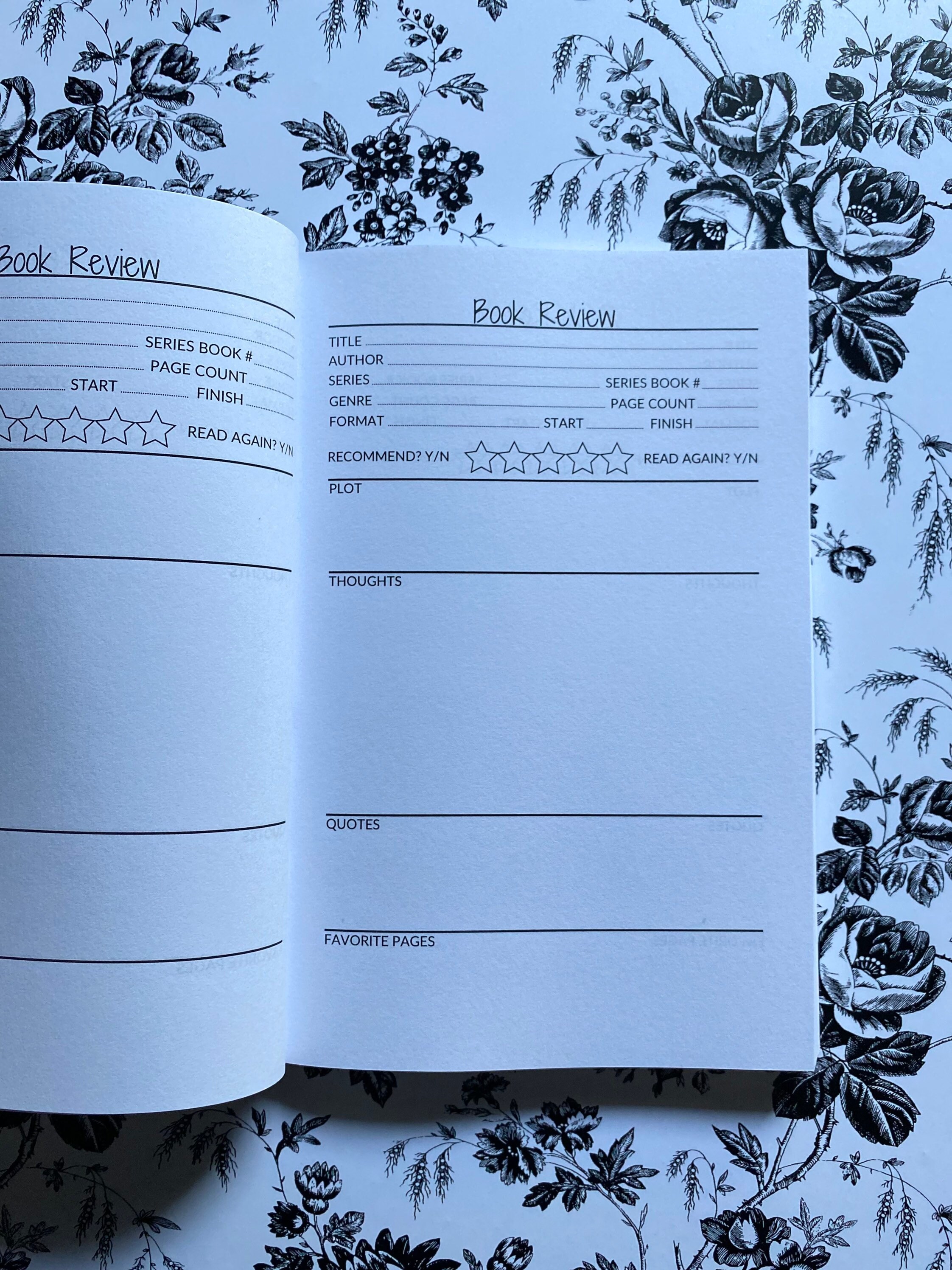 Book Review Journal | Reading Log | Book Review | Reading Diary ...