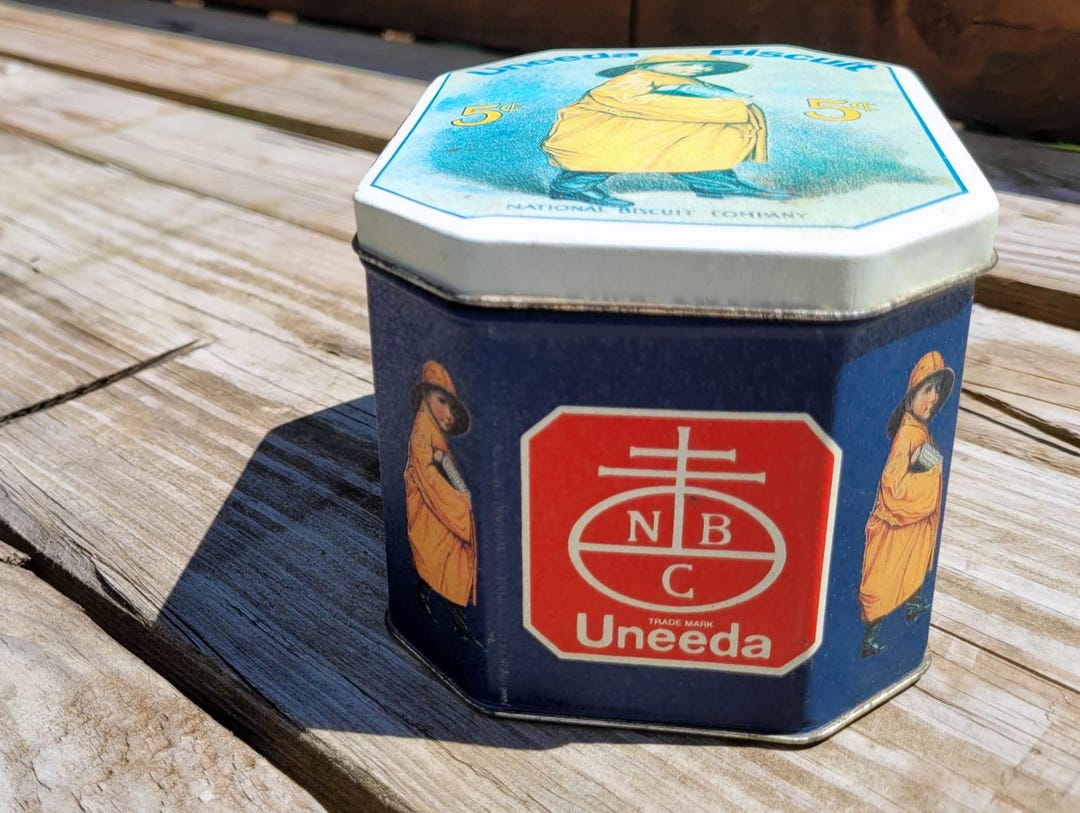 Vintage Uneeda Biscuit Tin, 1980s Bristol Ware, Nabisco Brands ...