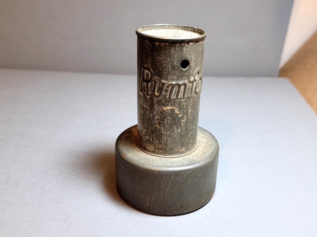 Vintage Rumford Doughnut Cutter, Embossed Lettering Pie Chimney, Tin ...