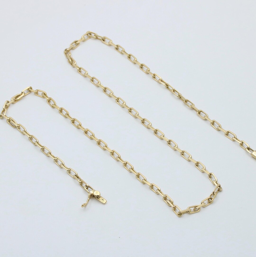 Vintage 18K Gold Biker Link Chain, 21 Long - Etsy