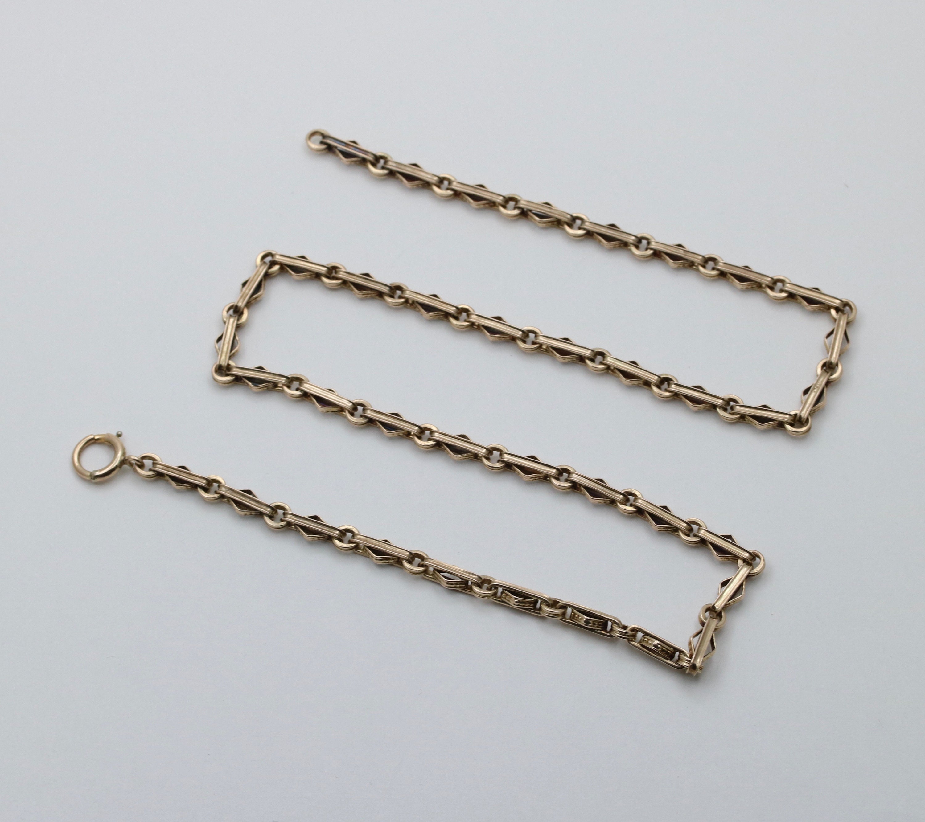 Victorian Diamond Shaped Link 10K Gold Chain 17.5 Long - Etsy