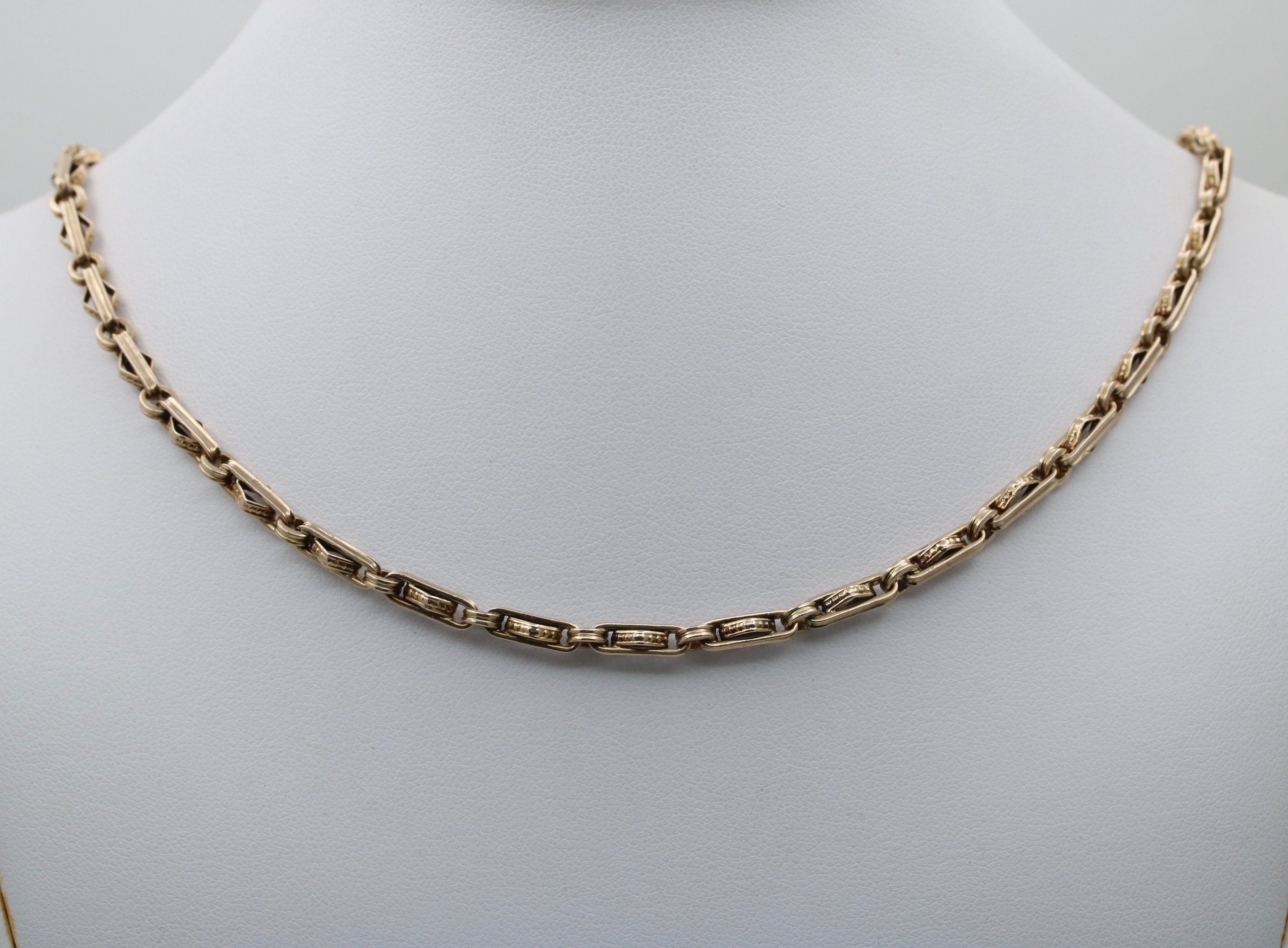Victorian Diamond Shaped Link 10K Gold Chain, 17.5” Long - Etsy