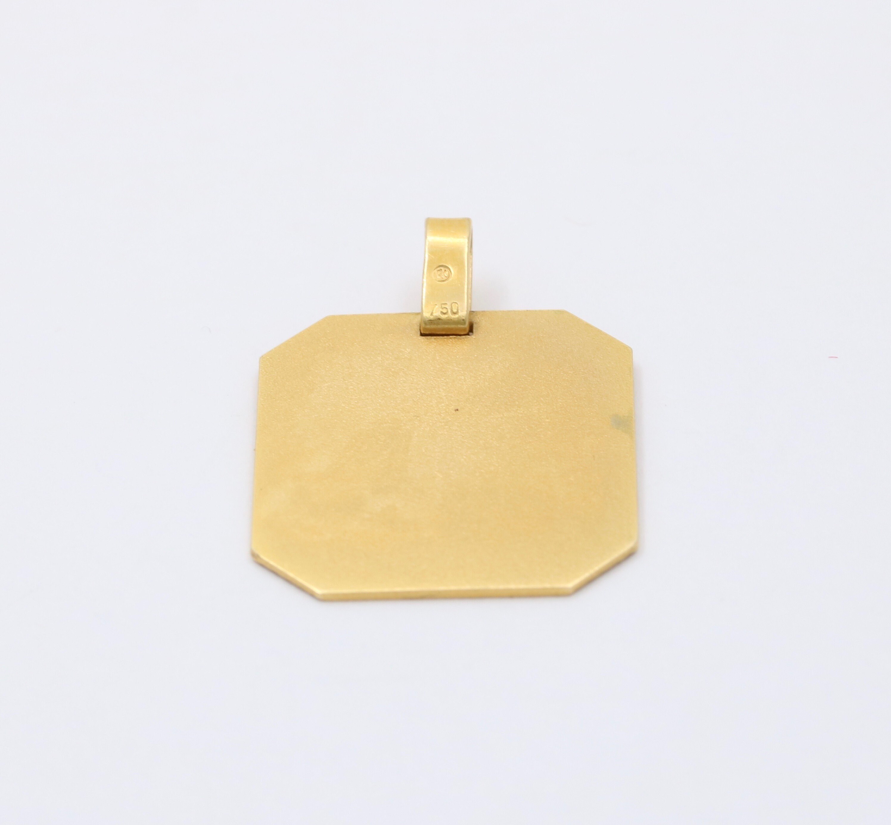 Vintage 18K Gold Leo Zodiac Octagonal Charm Lion Pendant - Etsy