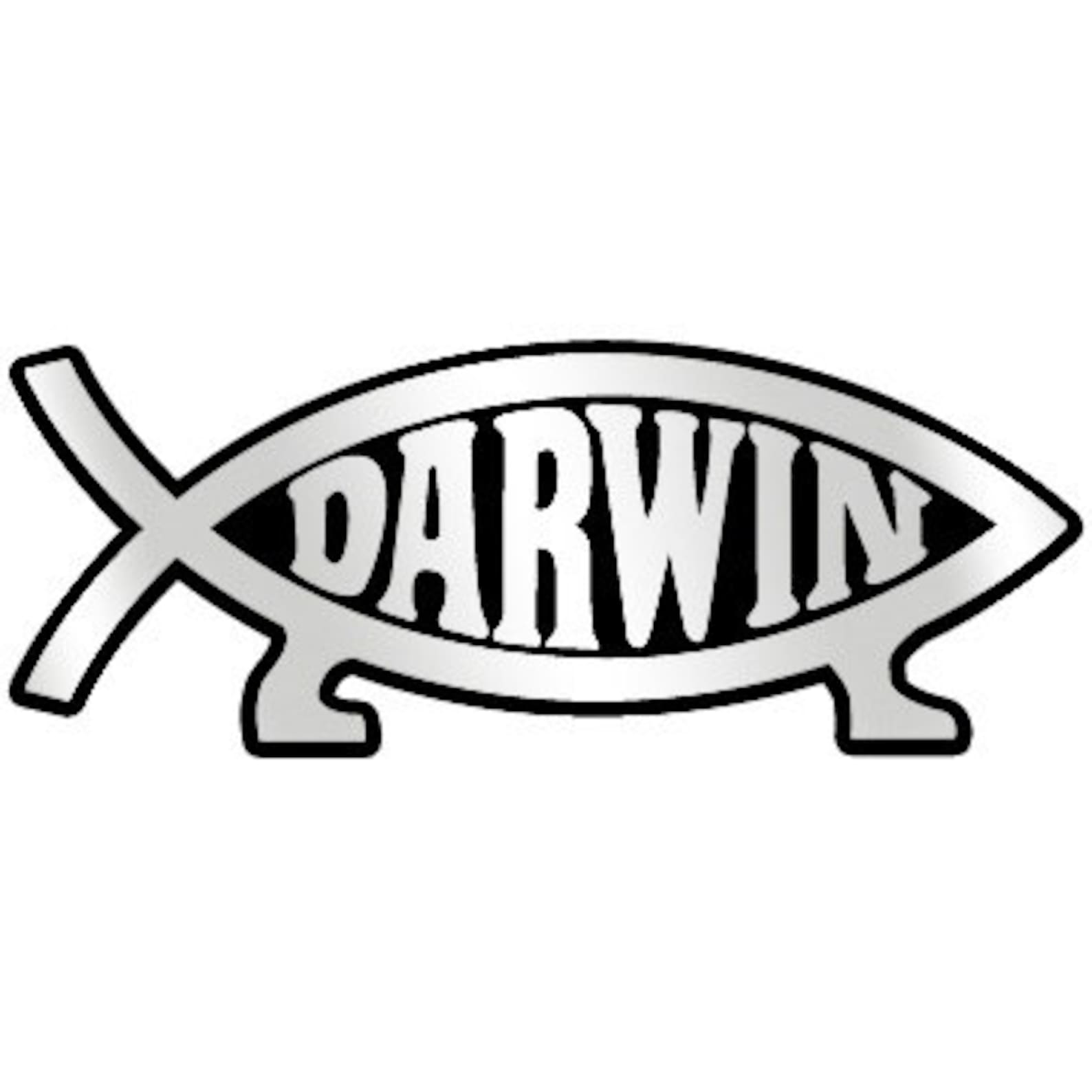 Darwin Fish Plastic Auto Emblem silver5.25 X - Etsy