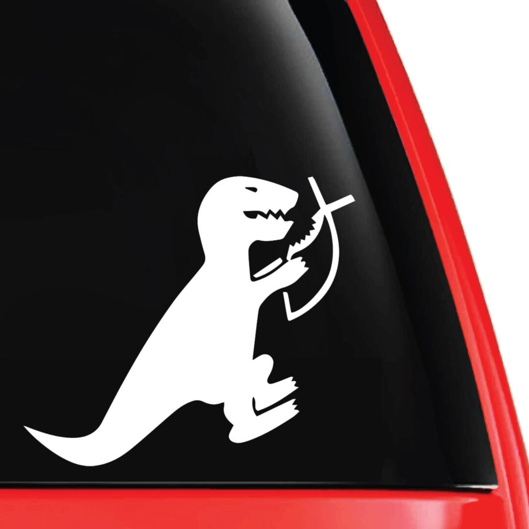 T-rex Eating Christian Fish Weatherproof Vinyl Decal EF-VDC-00059A - Etsy