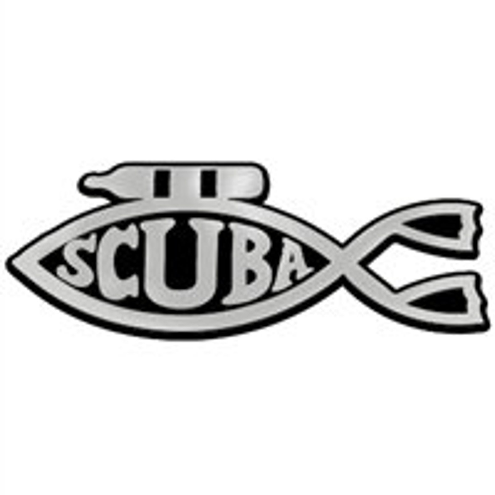 Scuba Fish Plastic Auto Emblem silver5.25 X - Etsy