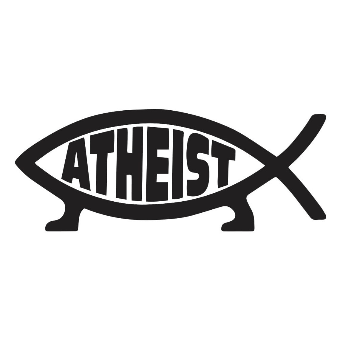 Atheist Fish Weatherproof Vinyl Decal EF-VDC-00003 | Etsy