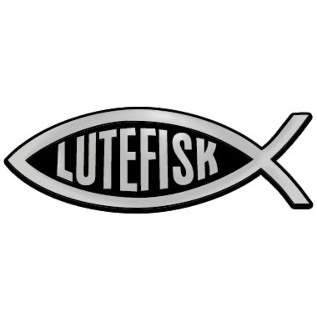 Lutefisk Fish Plastic Auto Emblem silver5.5 X - Etsy