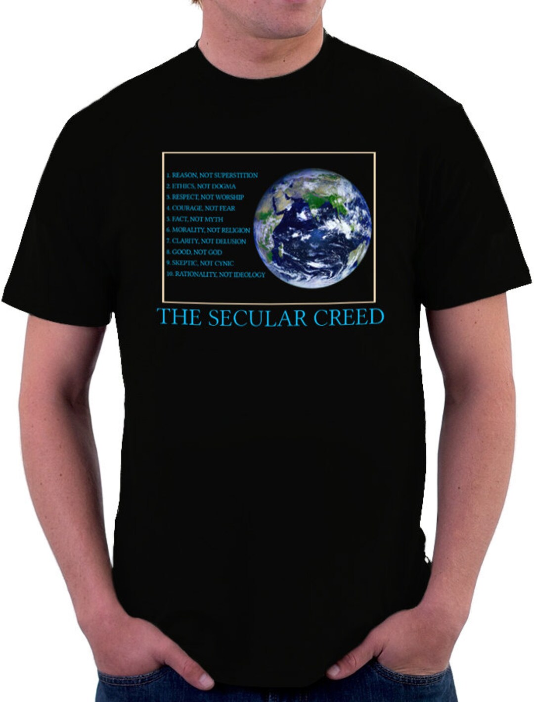 The Secular Creed Men's Cotton Crew Neck T-shirt black EF-APP-MT-00035 ...