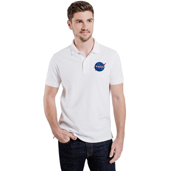 NASA Space Symbol Embroidered Men's 5 Oz. Blend-tek Polo | Etsy